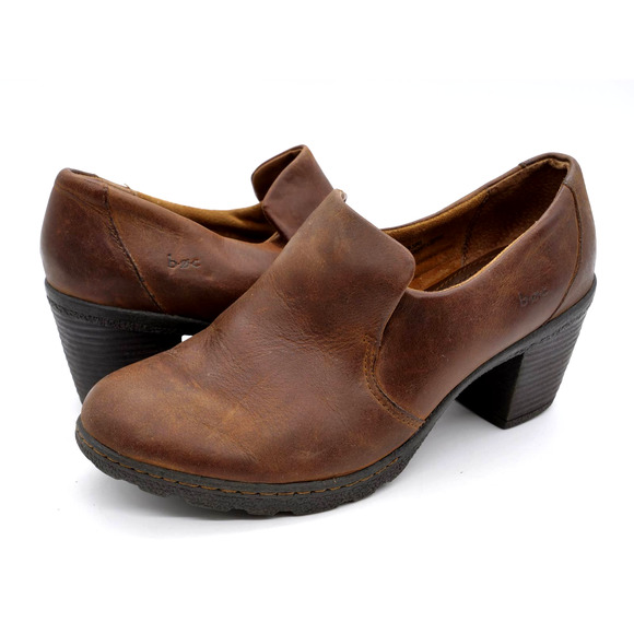 boc | Shoes | Boc Booties Womens 95 Brown Leather Plain Toe Slip On ...